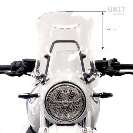 BMW R NineT Urban GS windscreen and GPS holder - transparent